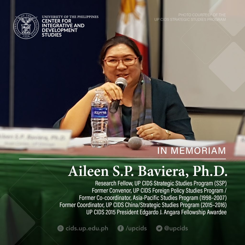 In Memoriam: Aileen S.P. Baviera, Ph.D. - UP Center for Integrative and ...