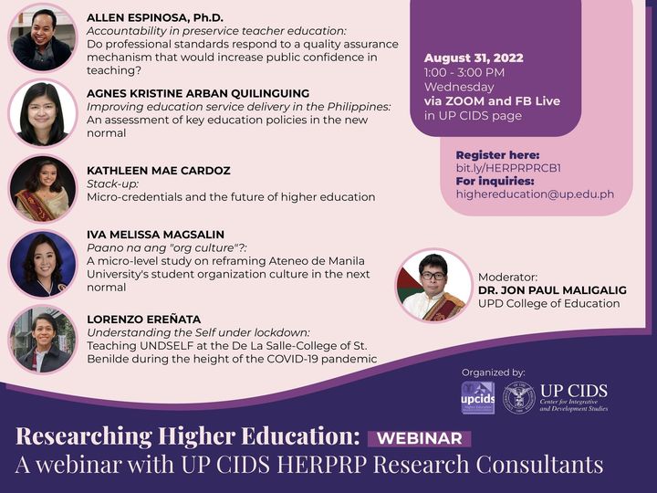 Researching Higher Education: WEBINAR - UP Center for Integrative and ...