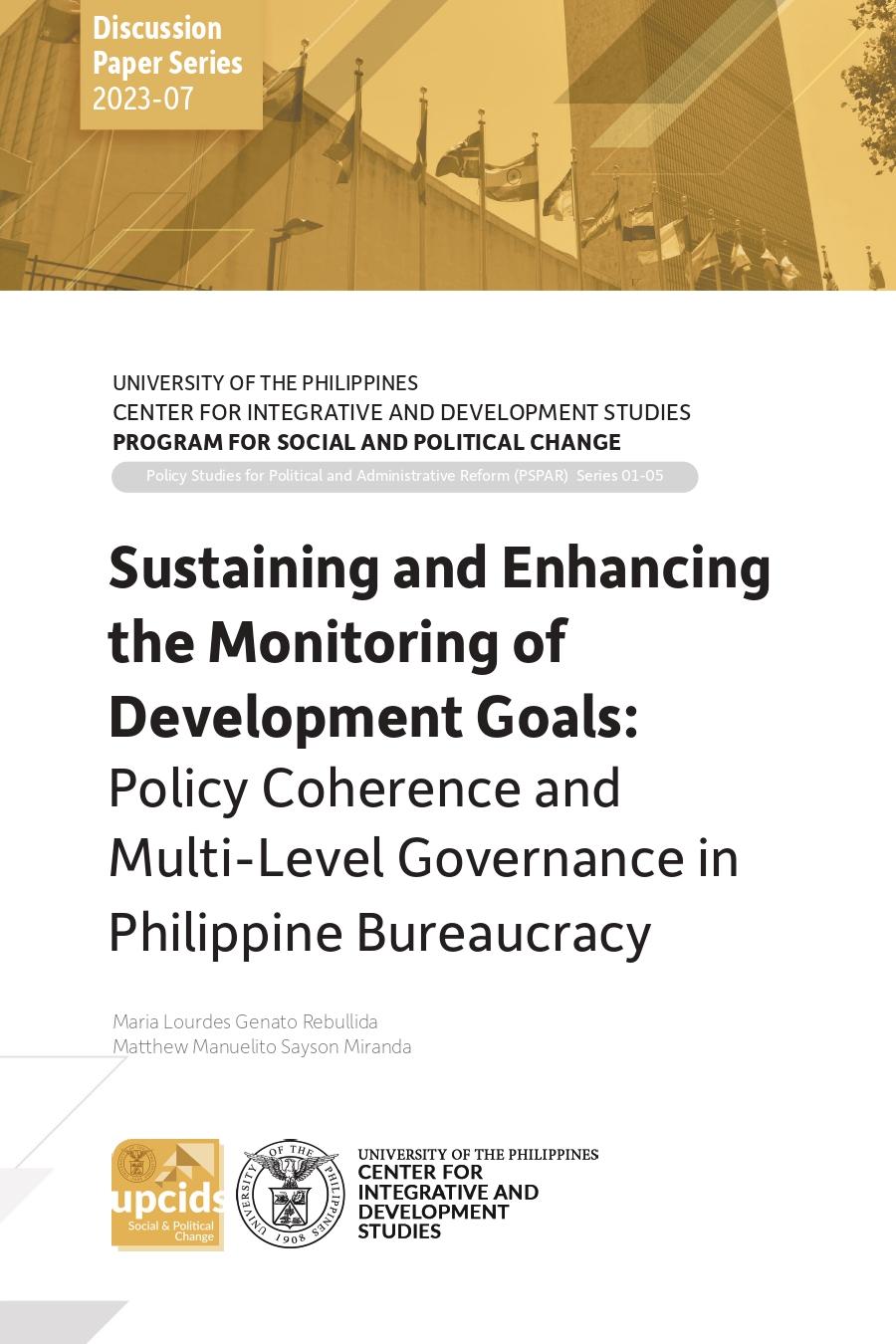 Sustaining and Enhancing the Monitoring of Development Goals: Policy ...