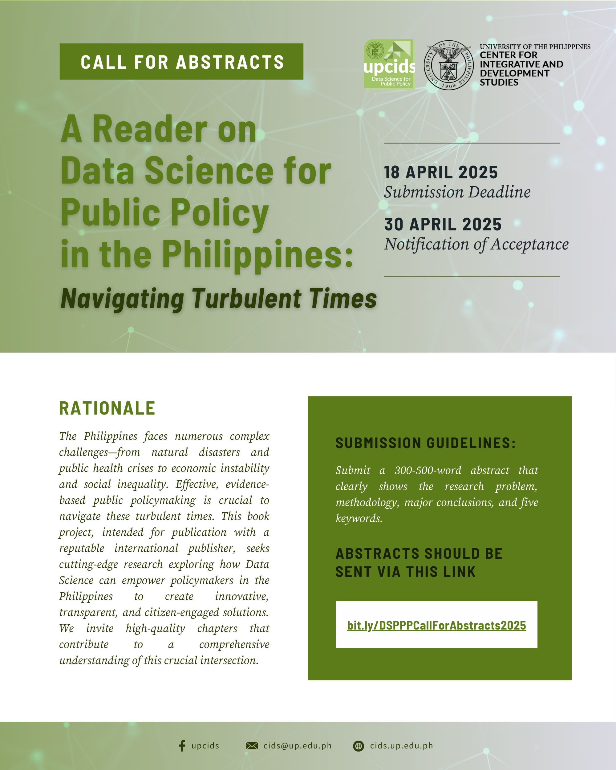 Call for Abstracts - A Reader on Data Science for Public Policy in the ...