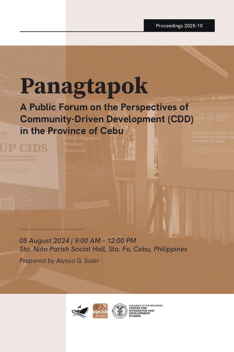 Panagtapok: A Public Forum on the Perspectives of Community-Driven Development (CDD) in the ...